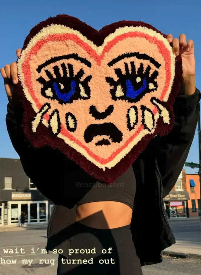 Cry Heart Tufted Rug - Medium Size